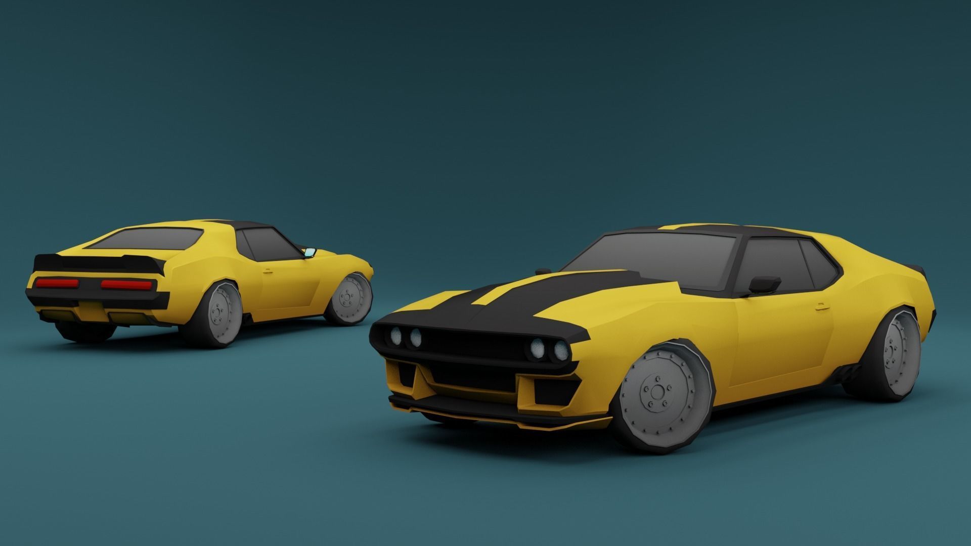 3D model STYLIZED MUSCLE CARS PACK VR / AR / low-poly | CGTrader