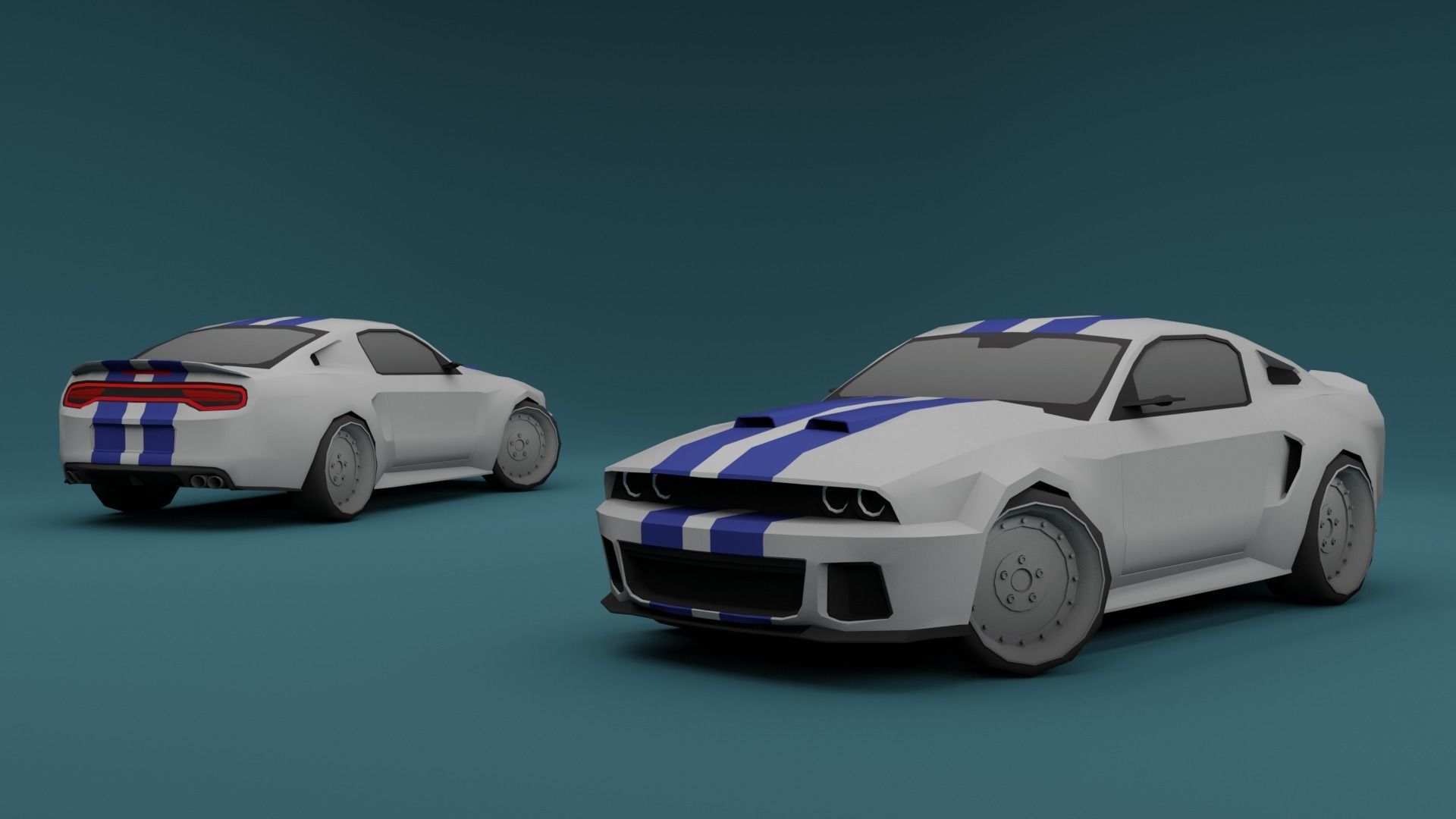 3D model STYLIZED MUSCLE CARS PACK VR / AR / low-poly | CGTrader