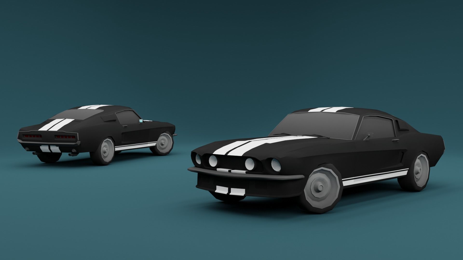 3D model STYLIZED MUSCLE CARS PACK VR / AR / low-poly | CGTrader