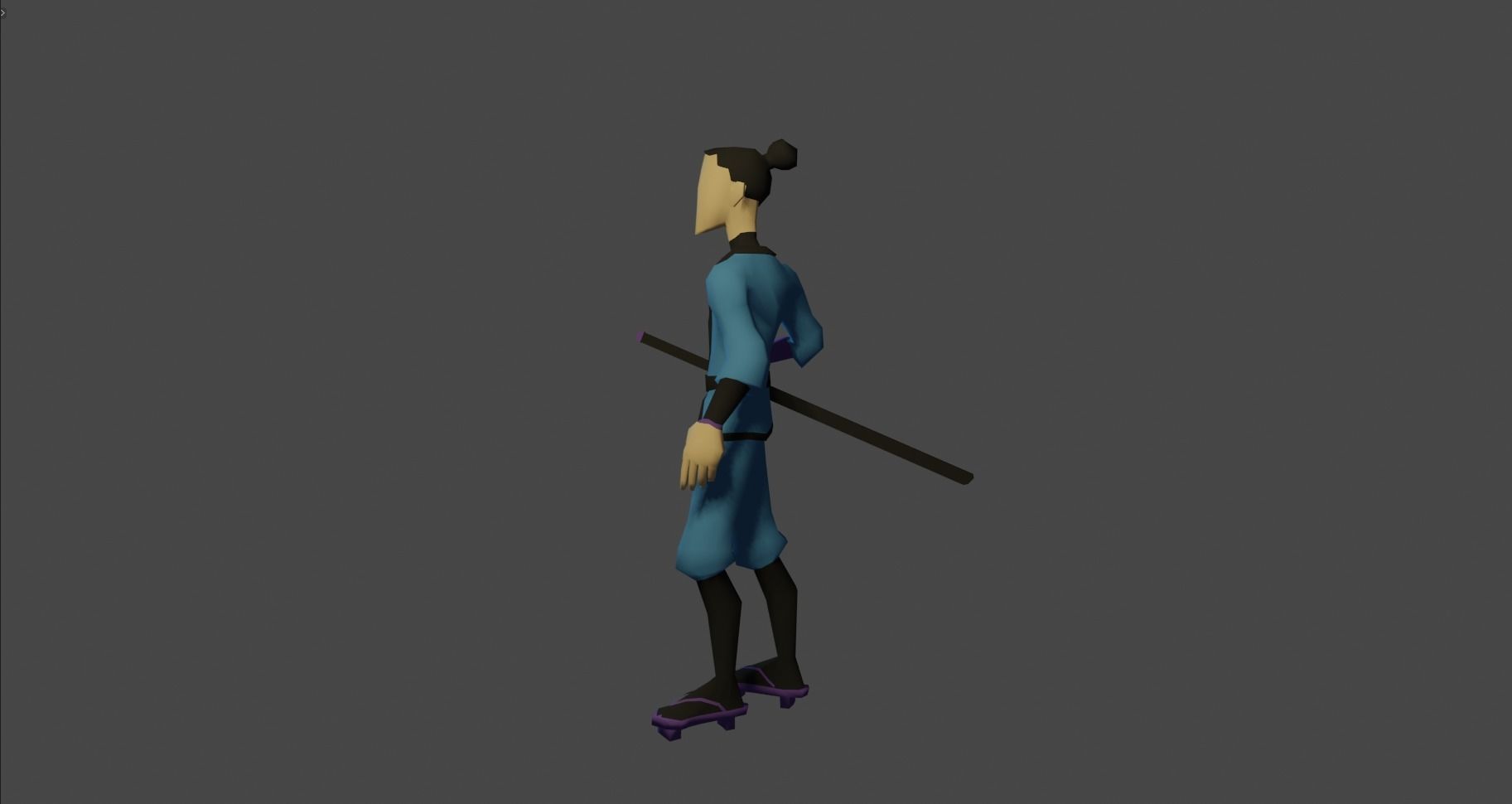 low poly samurai free 3D model rigged | CGTrader