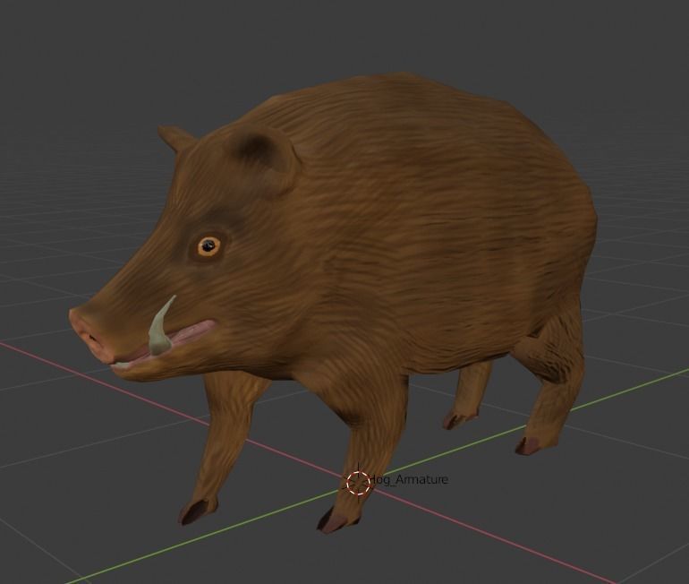 3D model Gameready animated hog VR / AR / low-poly | CGTrader