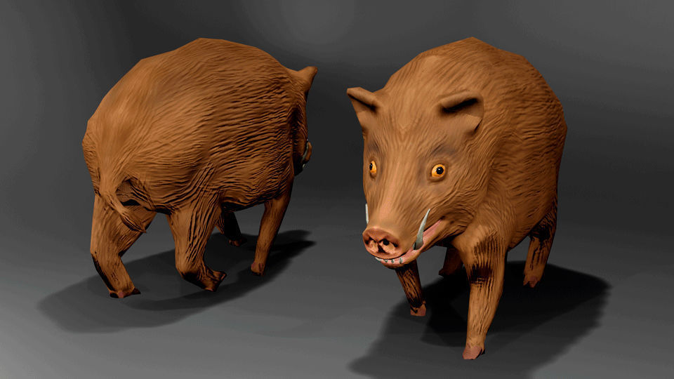 3D model Gameready animated hog VR / AR / low-poly | CGTrader