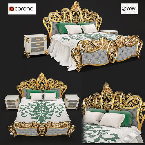 Luxury Classic Bed 3D model | CGTrader
