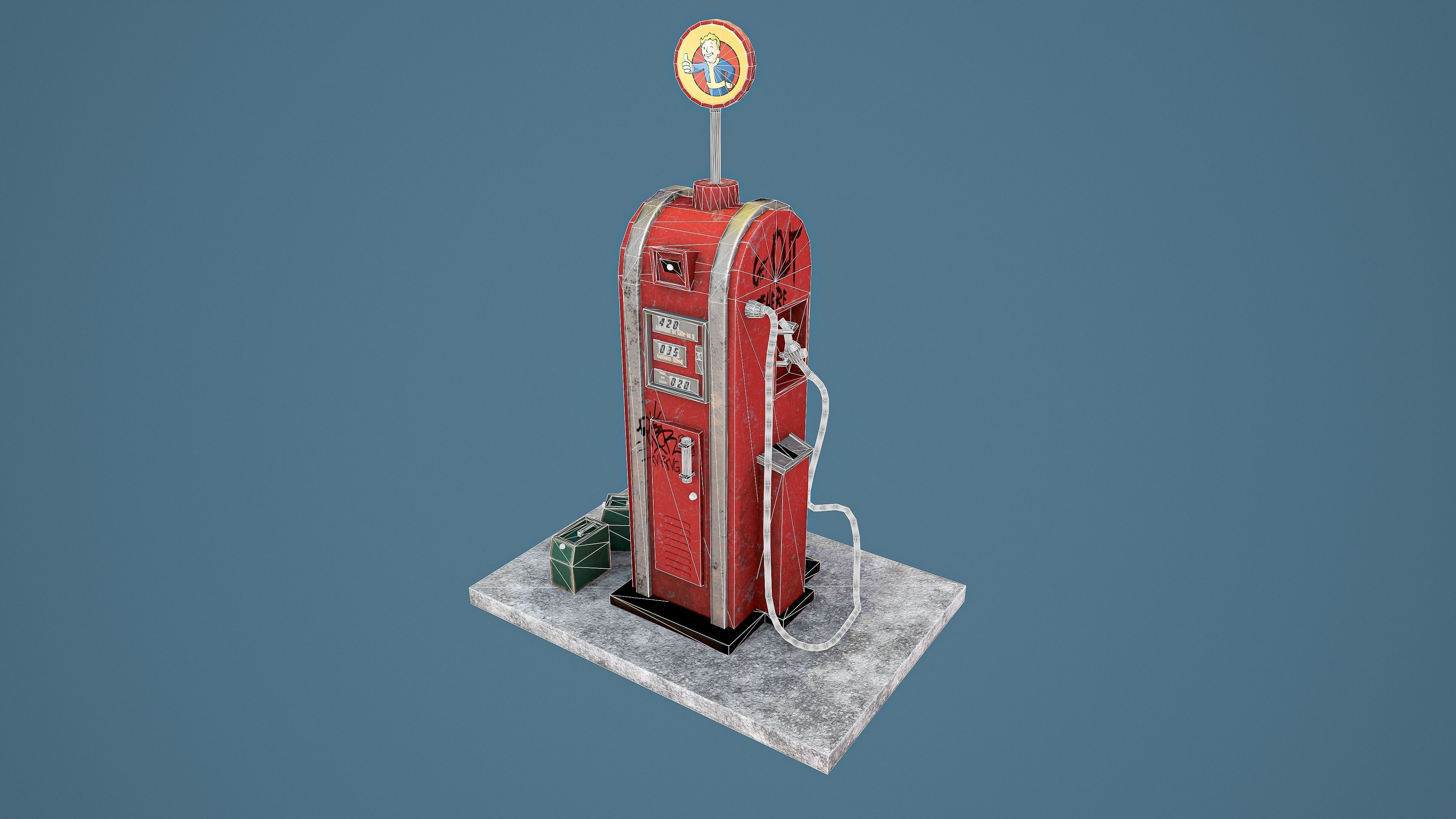 3D model Fallout gas station VR / AR / low-poly | CGTrader