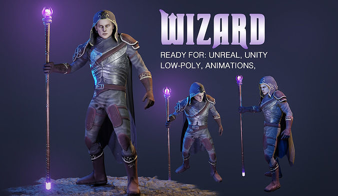 3D model Wizard VR / AR / low-poly rigged animated | CGTrader