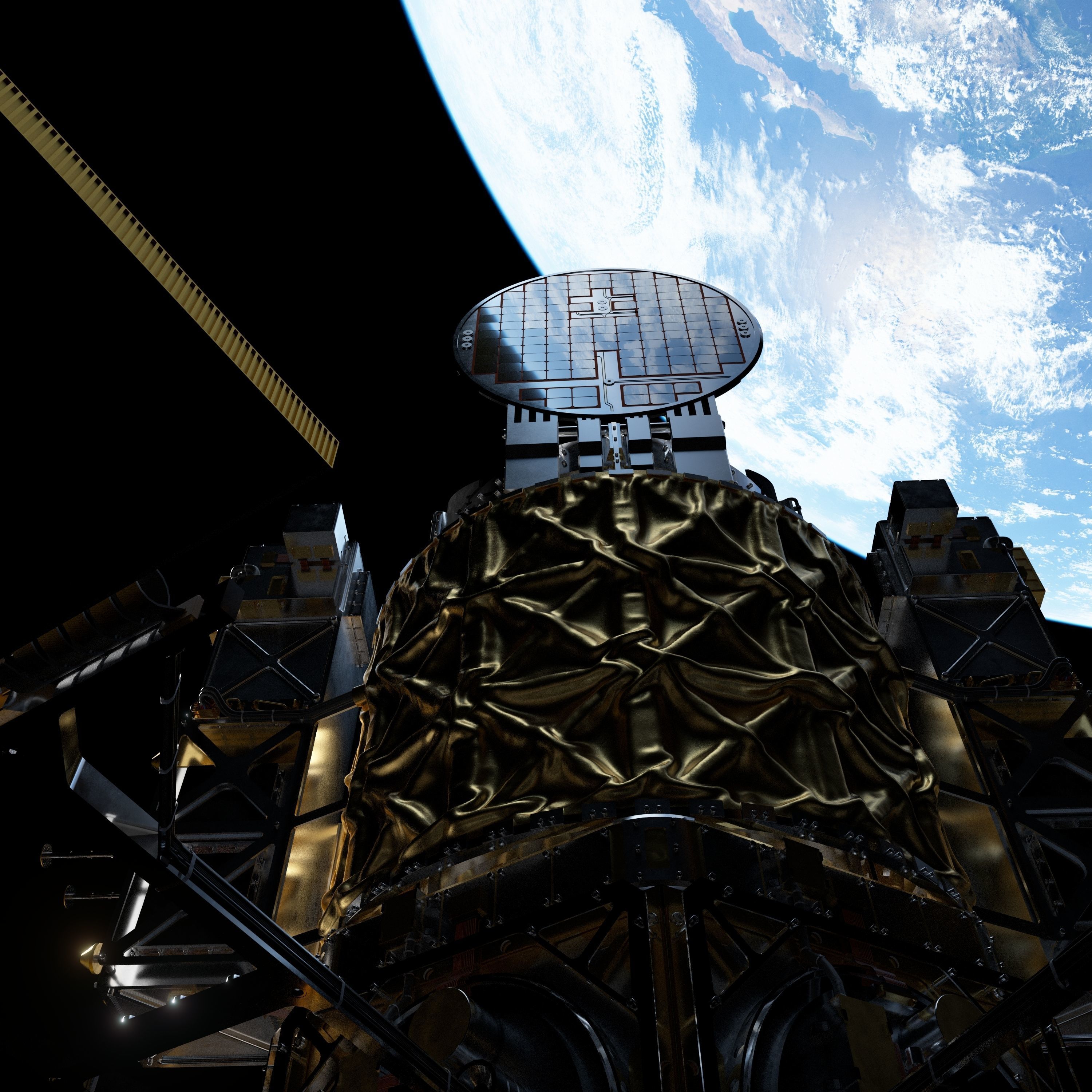 High Poly Spy Satellite - C4D Octane 3D model | CGTrader