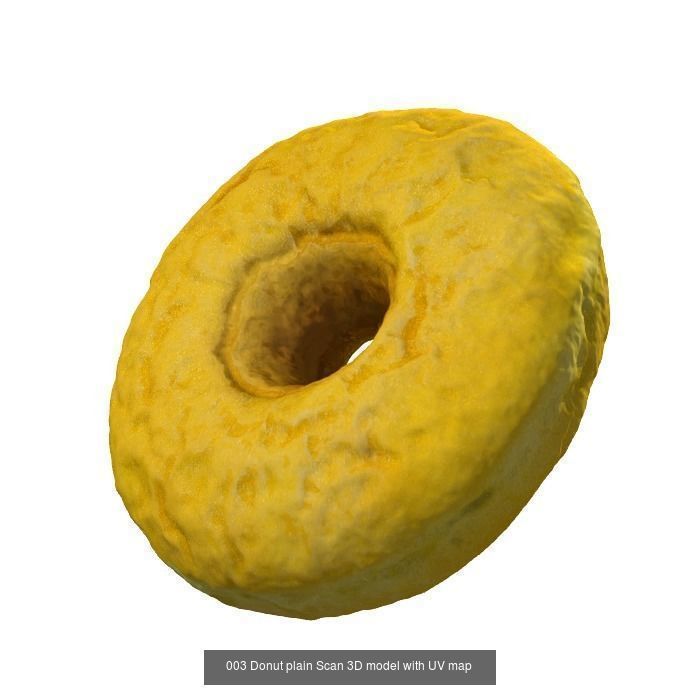 Plain donut 3D scan with UV Unwrap and editable image map 3D Model ...