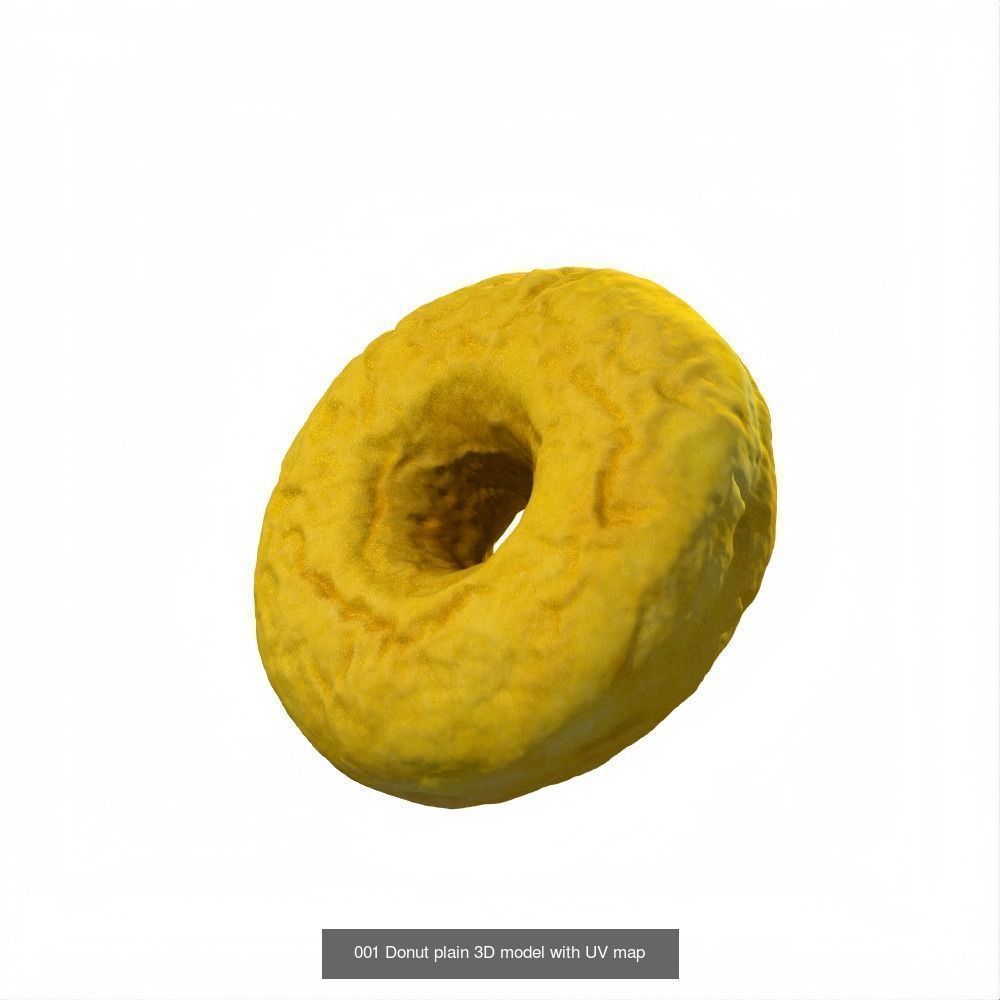 Plain donut 3D scan with UV Unwrap and editable image map 3D Model ...