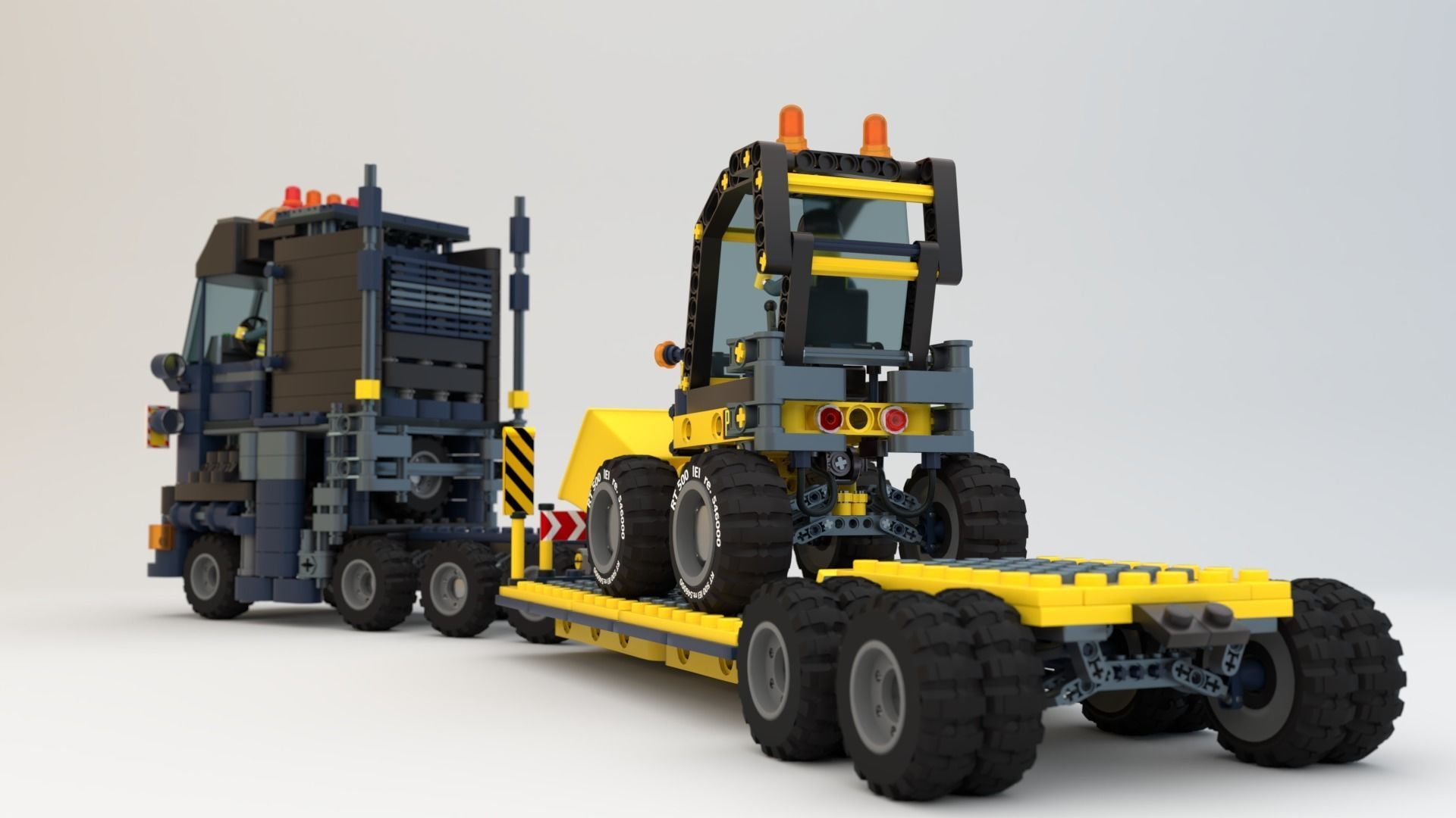 Lego workers and construction equipment 3D model rigged | CGTrader