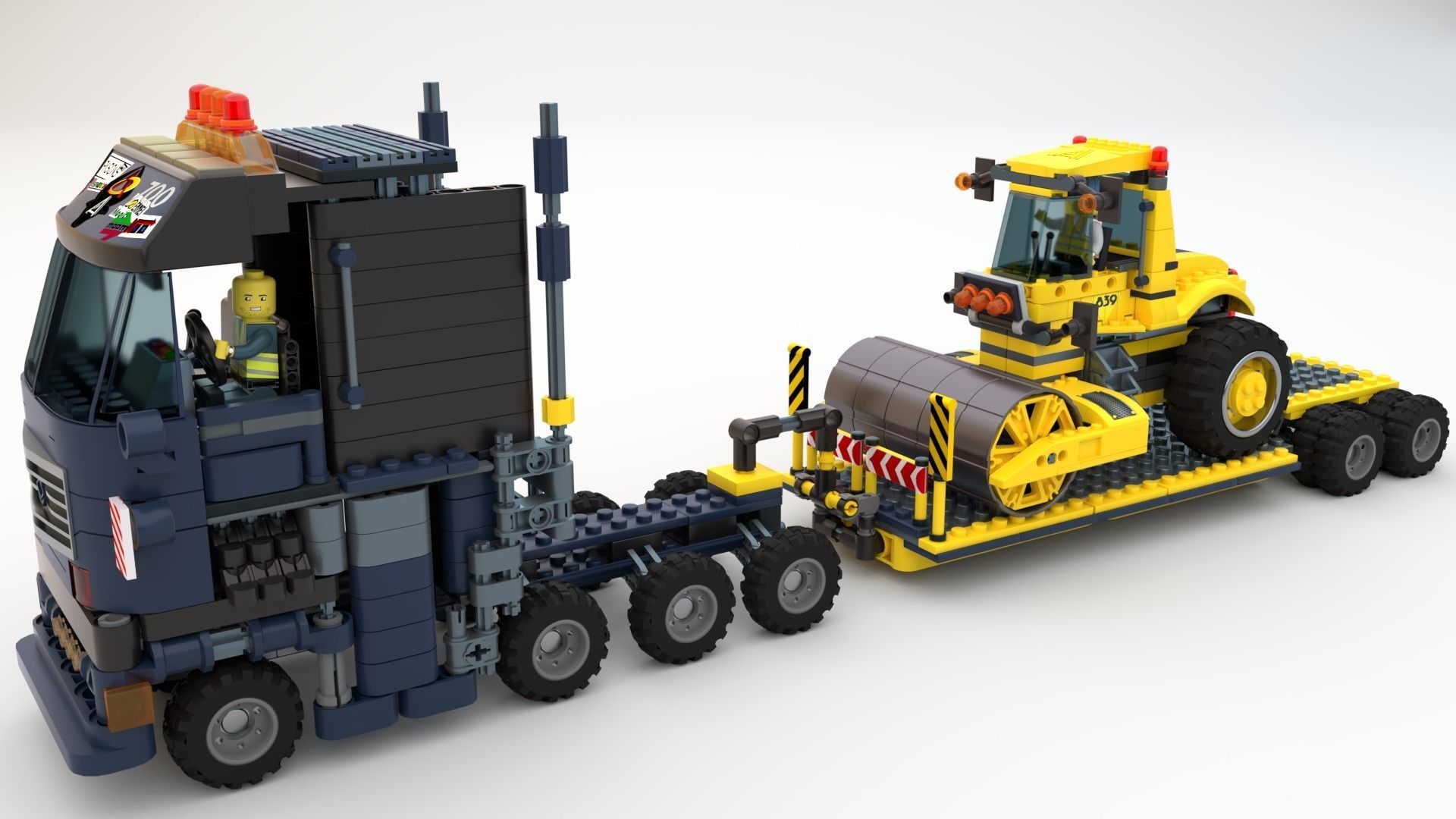 Lego workers and construction equipment 3D model rigged | CGTrader