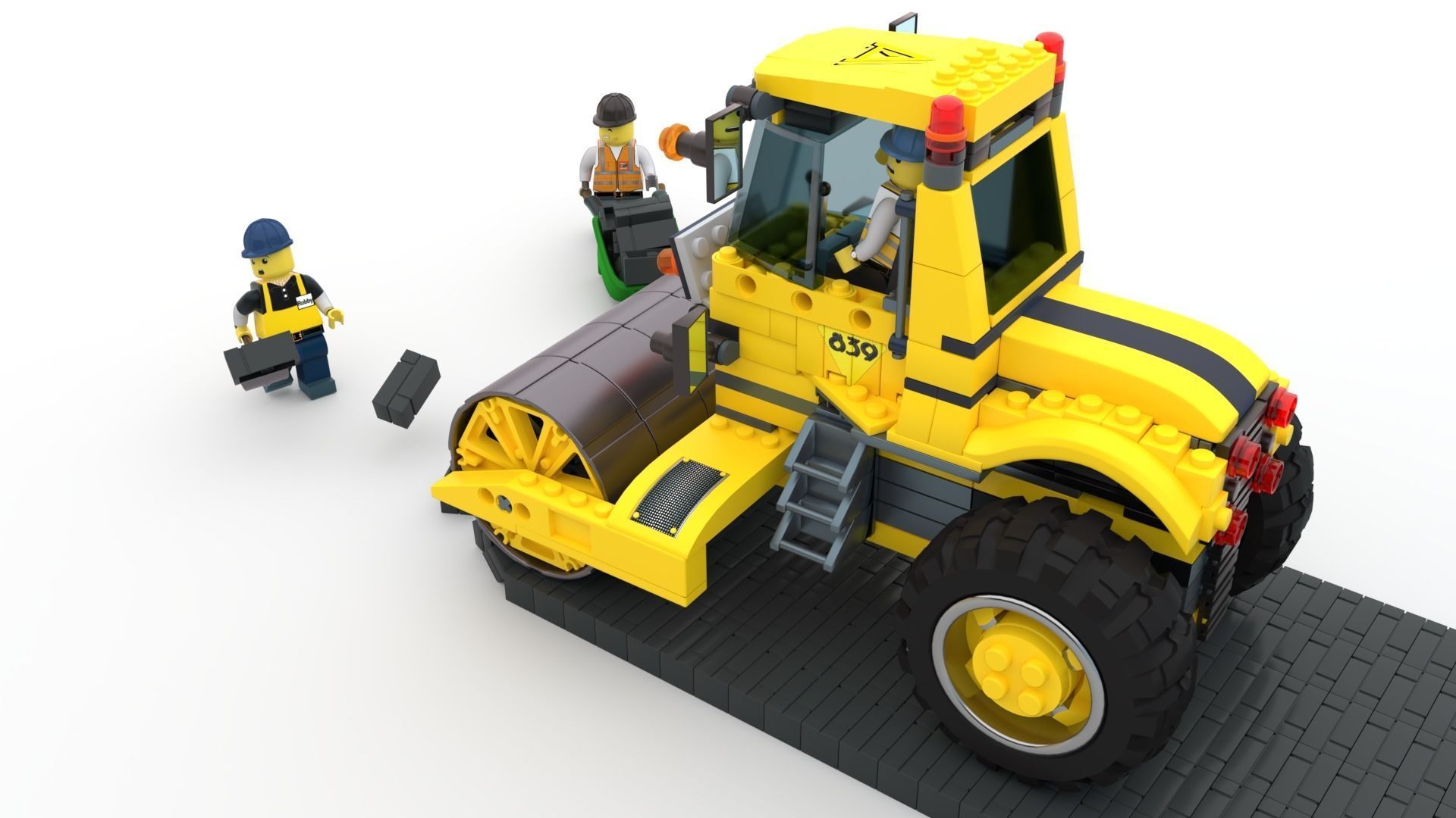 Lego workers and construction equipment 3D model rigged | CGTrader
