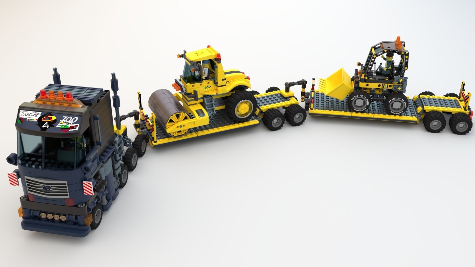 Lego workers and construction equipment 3D model rigged | CGTrader