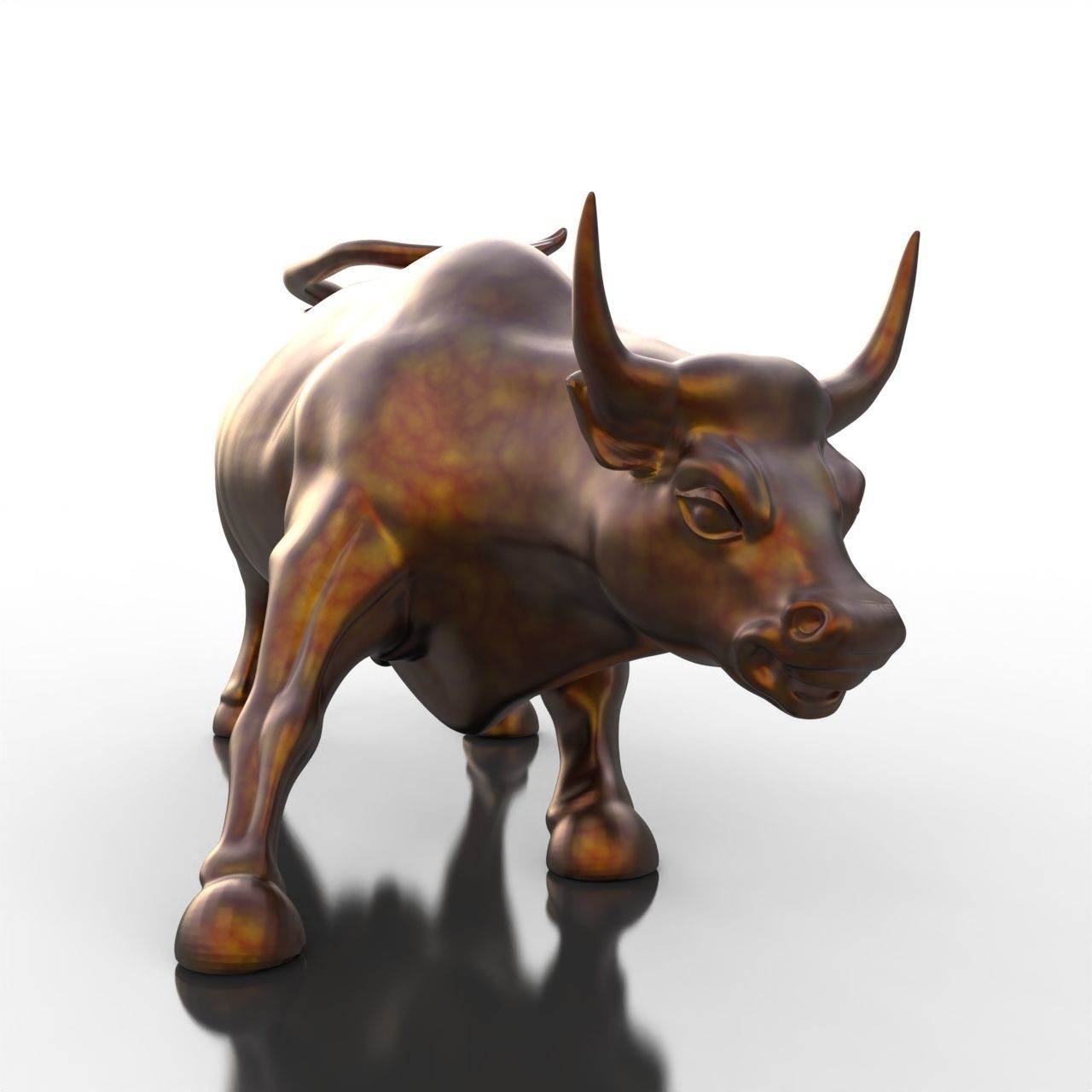 CHARGING BULL 3D model 3D printable | CGTrader