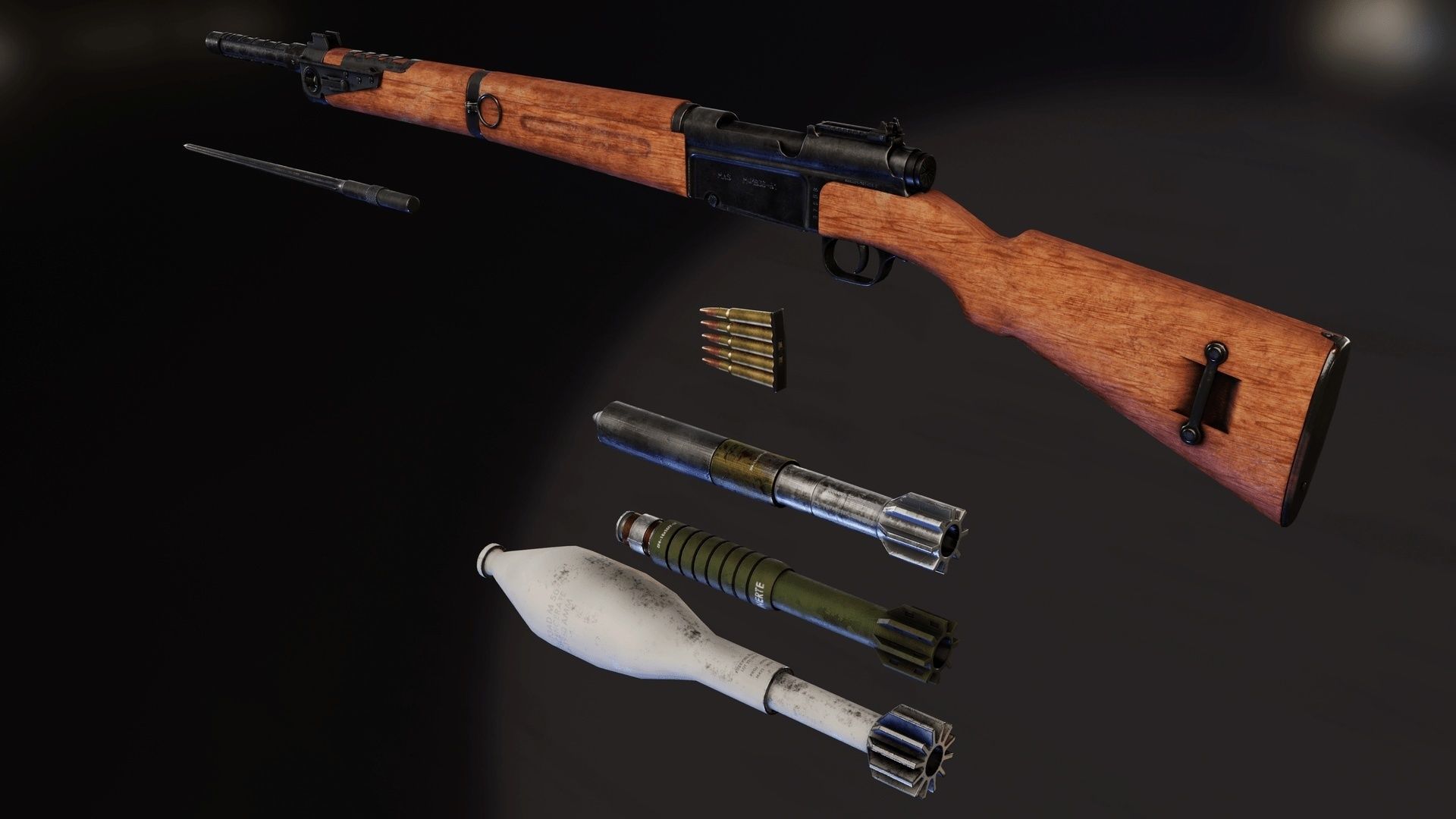 3D model MAS 36 51 with grenade launcher VR / AR / low-poly | CGTrader
