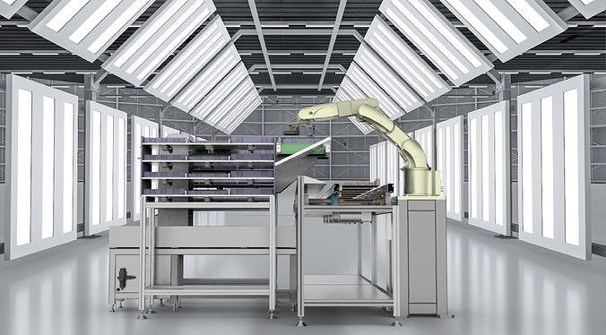 Automatic memory module assembly machine 3D model | CGTrader