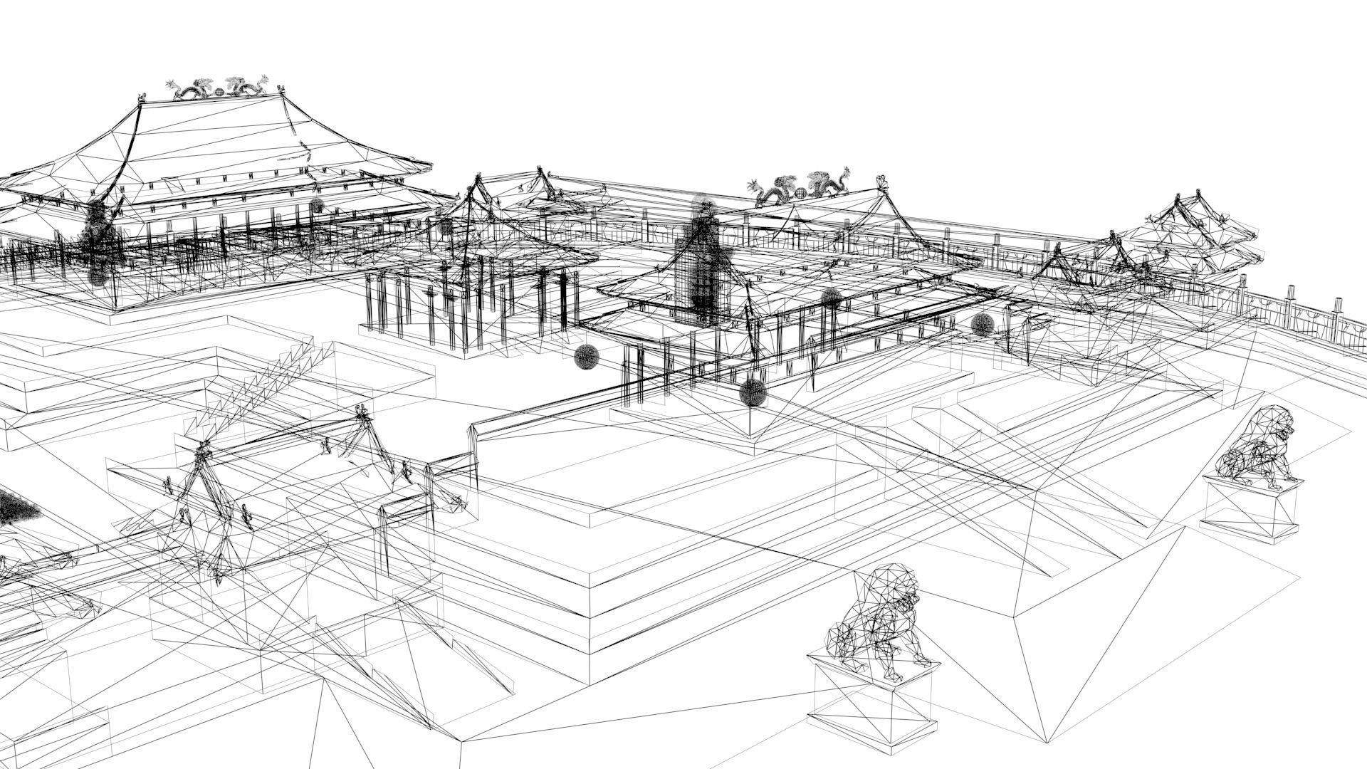 Chinese ancient Tiananmen Beijing Forbidden City 3D model | CGTrader