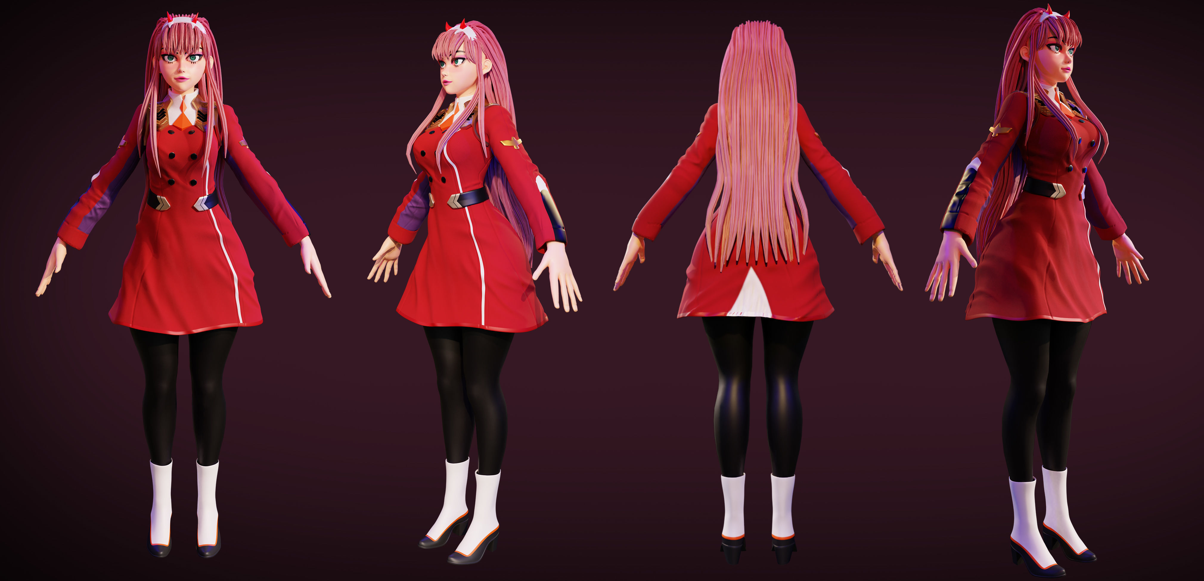 3d Model Zero Two Darling In The Franxx Vr Ar Low Poly Cgtrader
