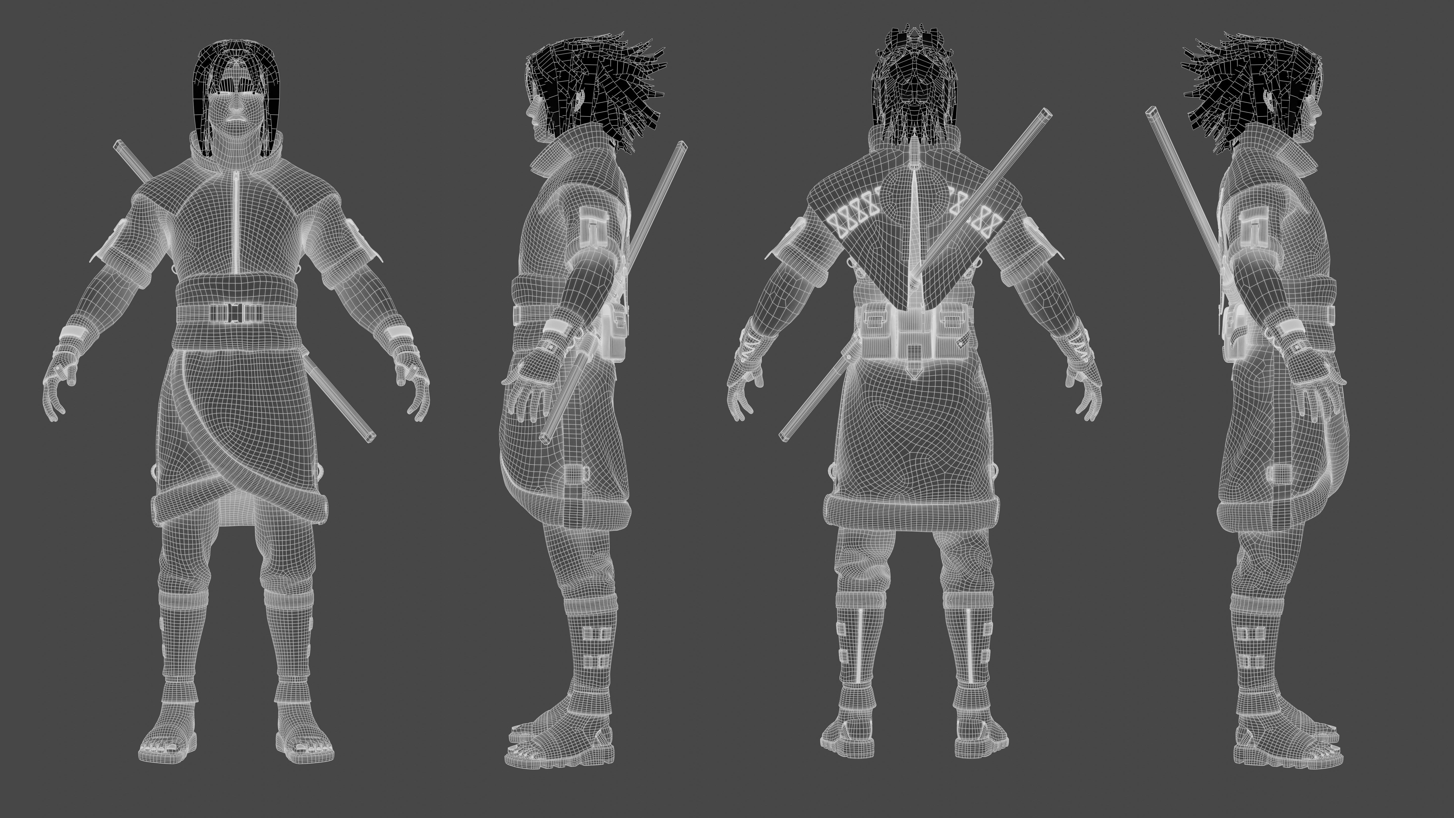 Sasuke custom 3d model with SourceFiles 3D model rigged | CGTrader