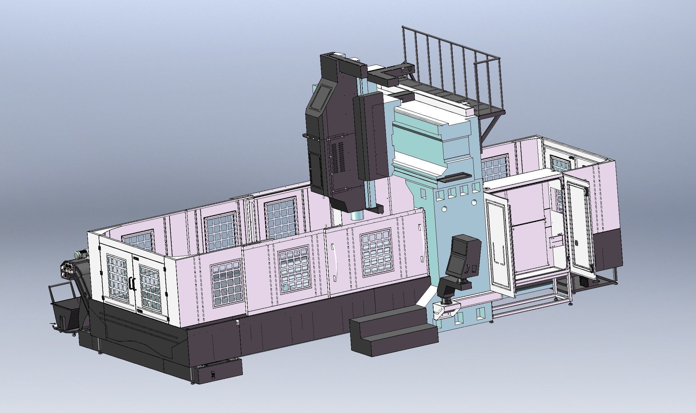Large gantry milling machine 3D model | CGTrader