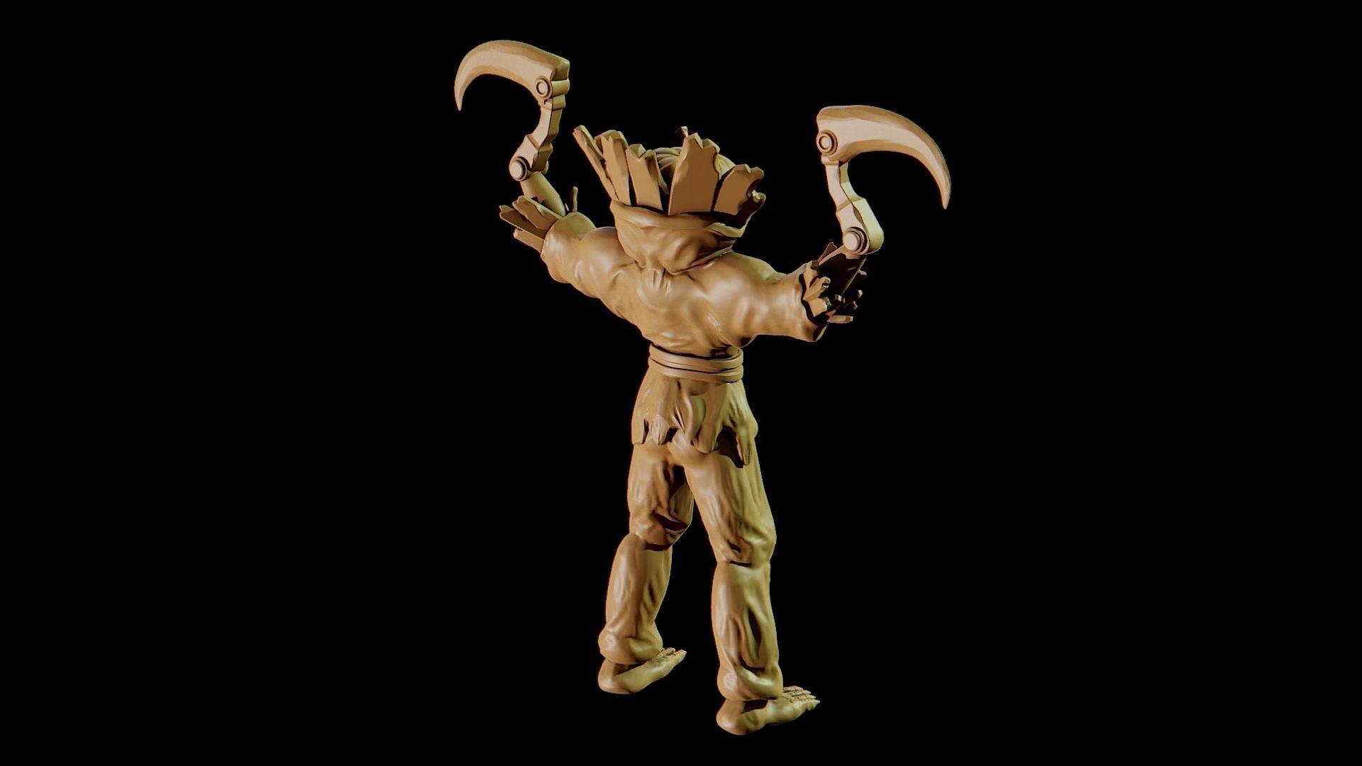 Pumpkin Scarecrow with sickles 3D model 3D printable | CGTrader