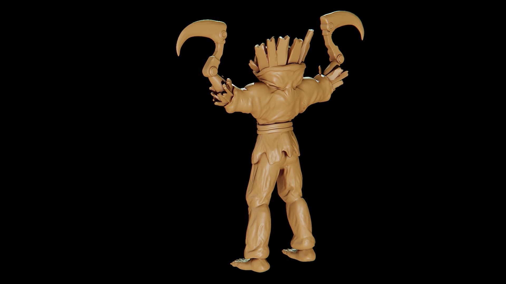Pumpkin Scarecrow with sickles 3D model 3D printable | CGTrader