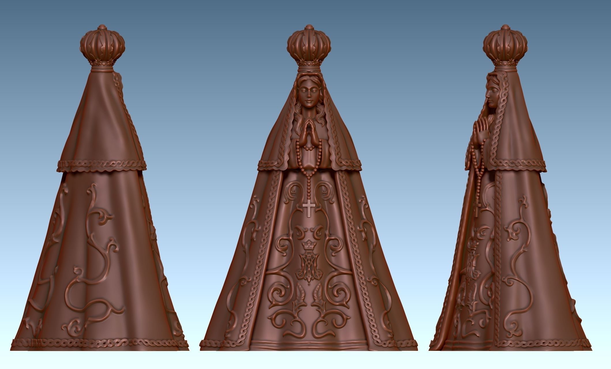 Our Lady of Valley - Virgen del Valle - CNC - 3D model 3D printable ...
