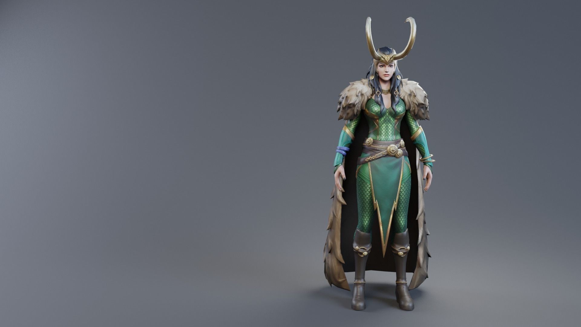 Lady Loki rigged 3D model rigged | CGTrader