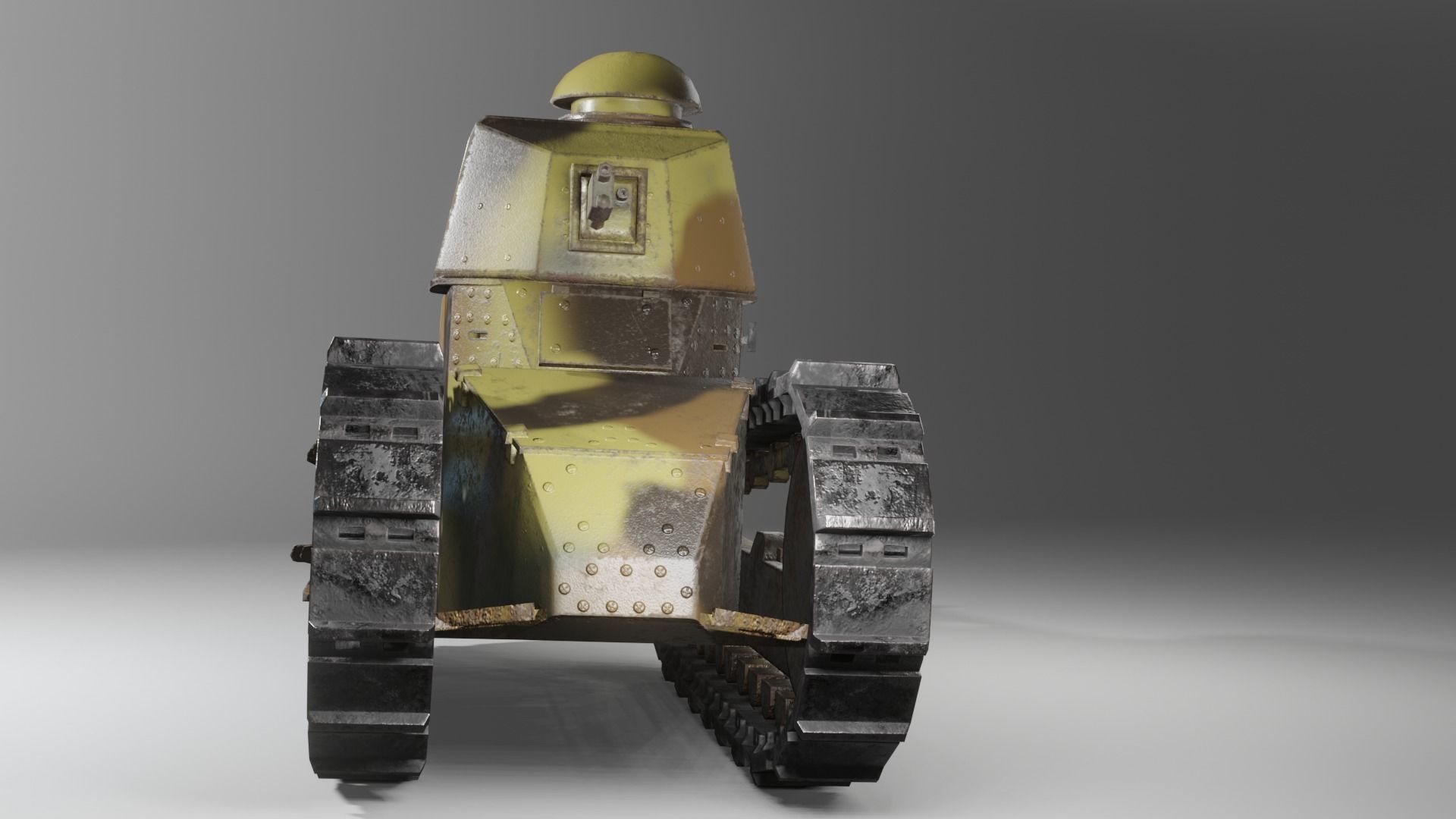 3D model FT-17 Renault light tank low poly game ready 4K PBR textures ...