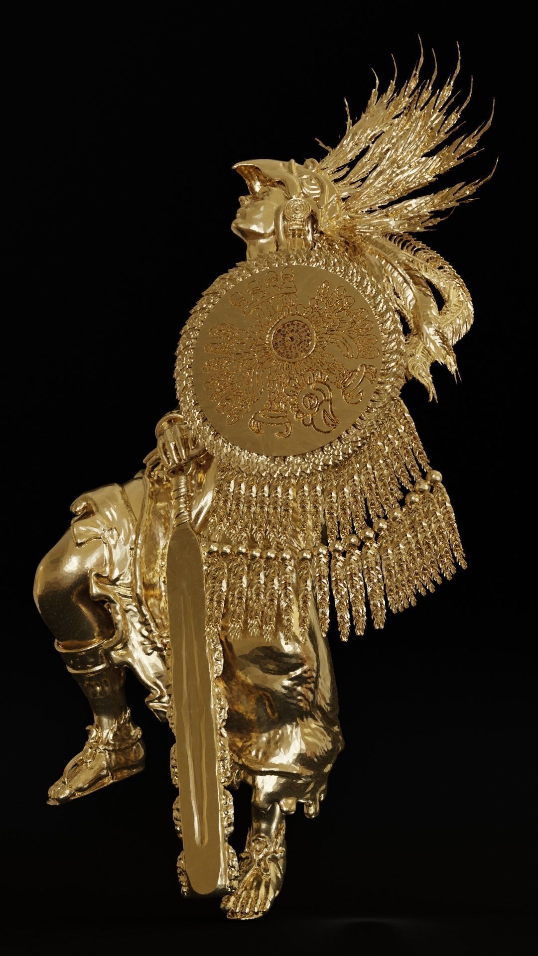 Aztec eagle warrior Moctezuma 3D model 3D printable | CGTrader