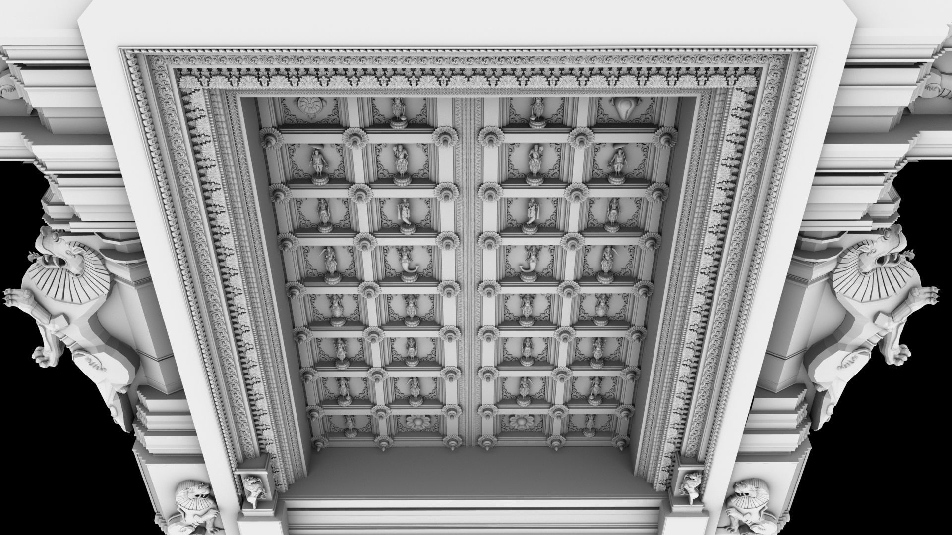 dasavathar vishnu traditional temple door 3D model | CGTrader