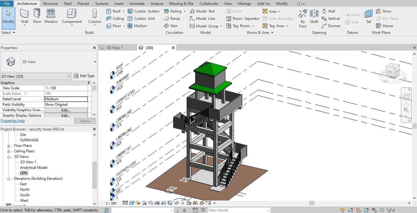 3D model Security watch tower VR / AR / low-poly | CGTrader
