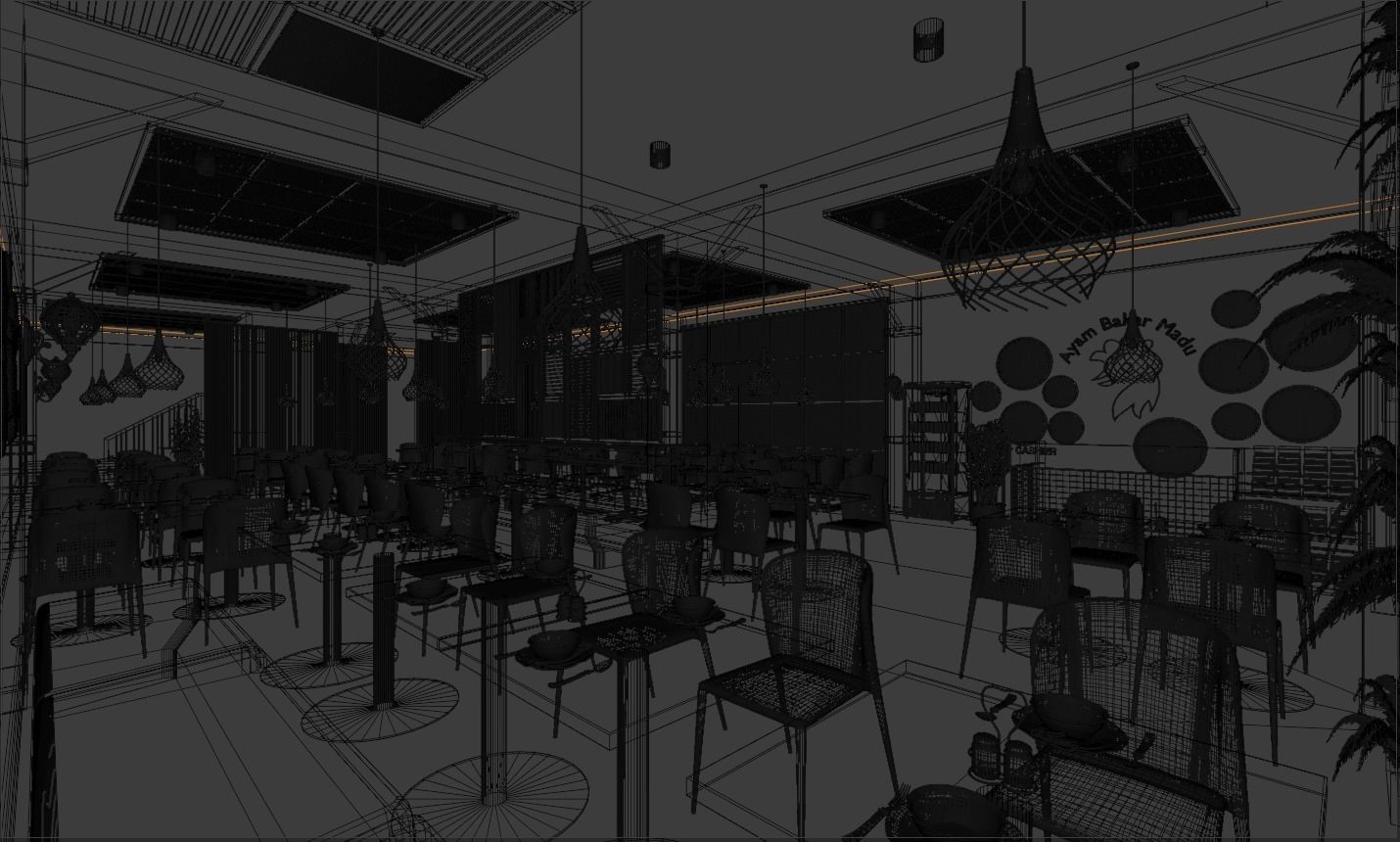 3D model Restaurant Interior 3D scene VR / AR / low-poly | CGTrader