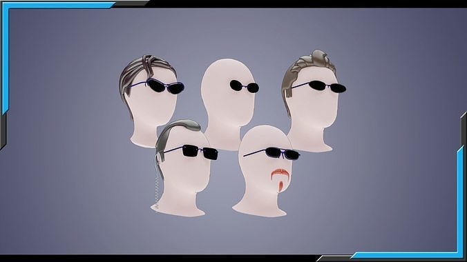 3D model Base Stylized Haircuts 81-85 Matrix Theme VR / AR / low-poly ...