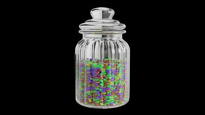 Glass candy jar 3D model | CGTrader