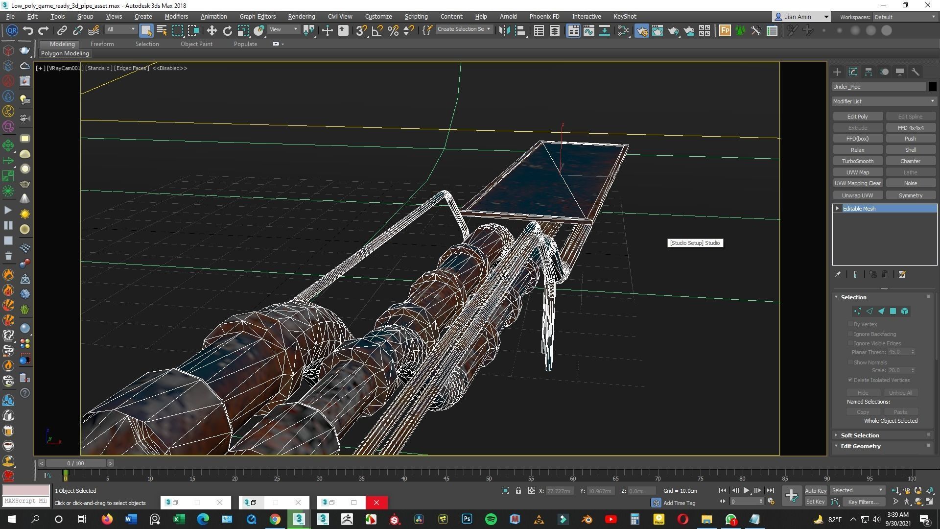 Low poly game ready 3d si-fi pipe asset free VR / AR / low-poly 3D ...