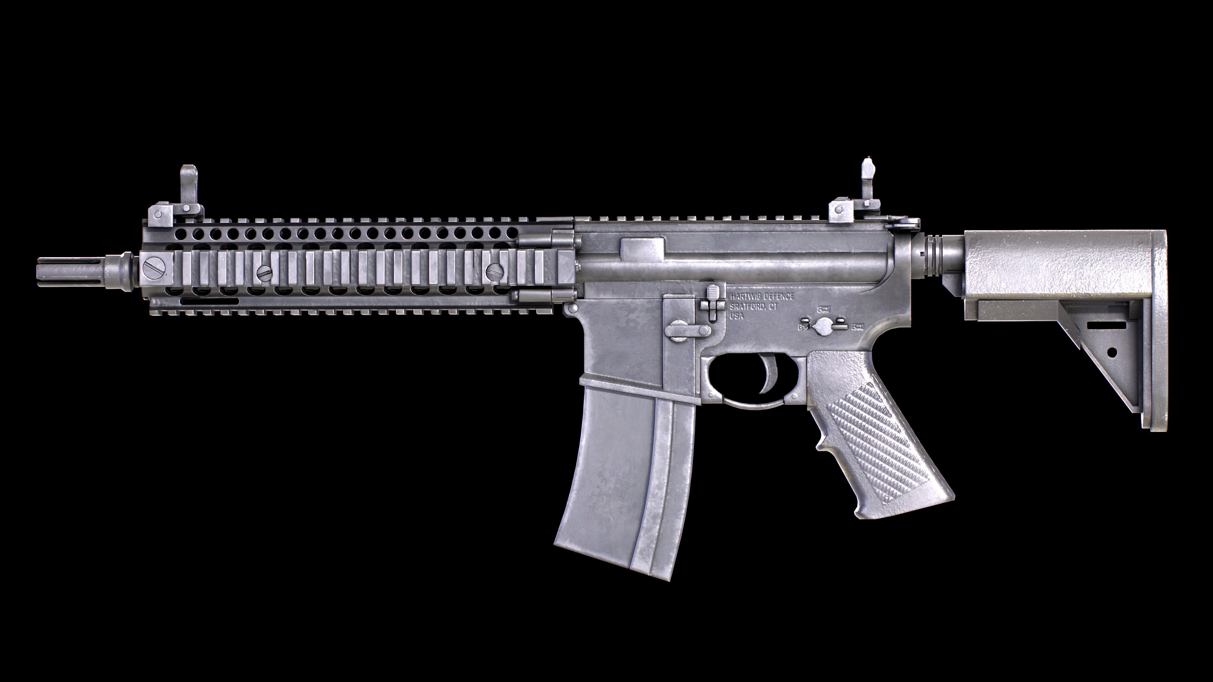 3D model MK-18 Rifle PBR Worn VR / AR / low-poly | CGTrader