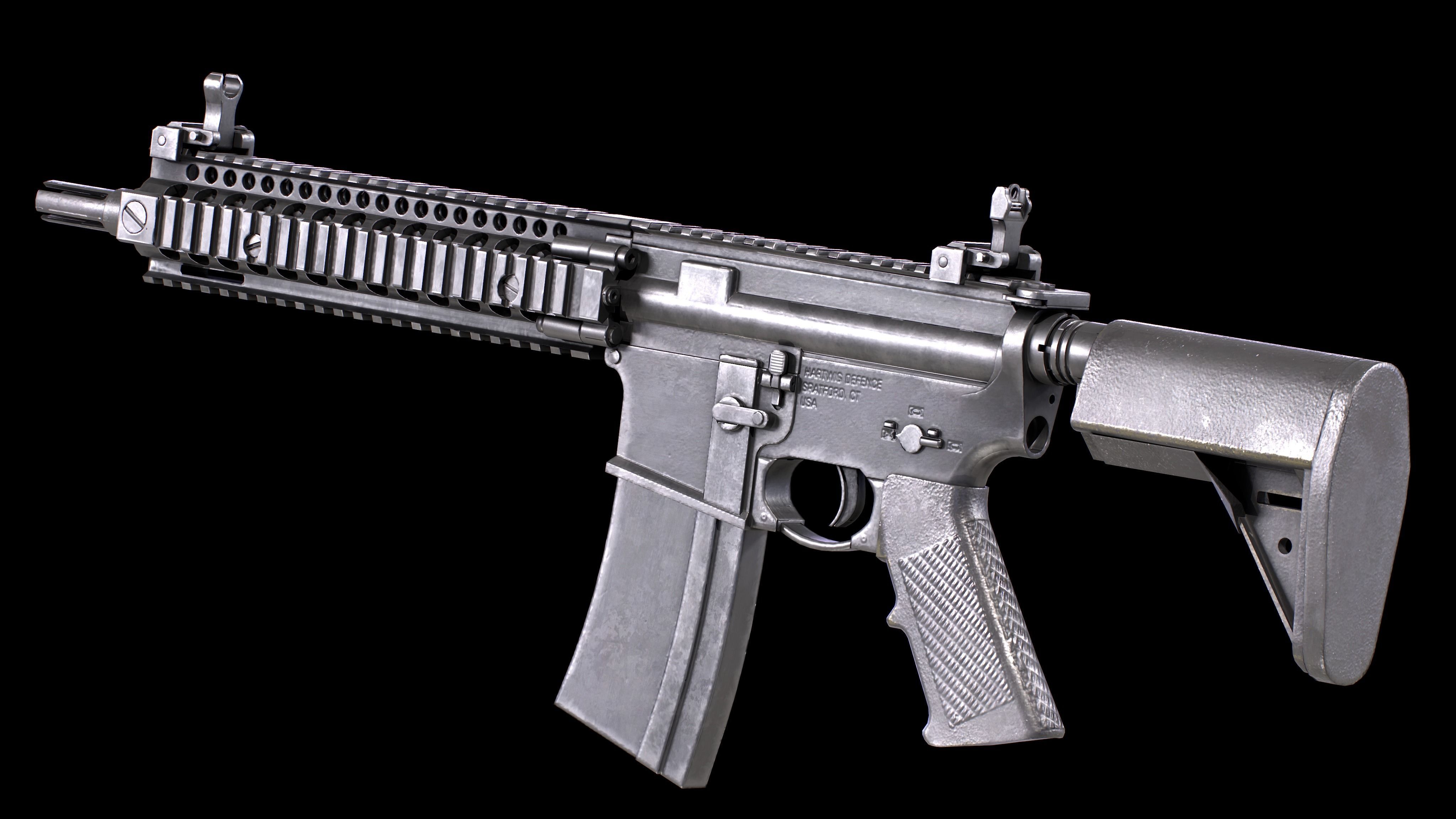 3D model MK-18 Rifle PBR Worn VR / AR / low-poly | CGTrader