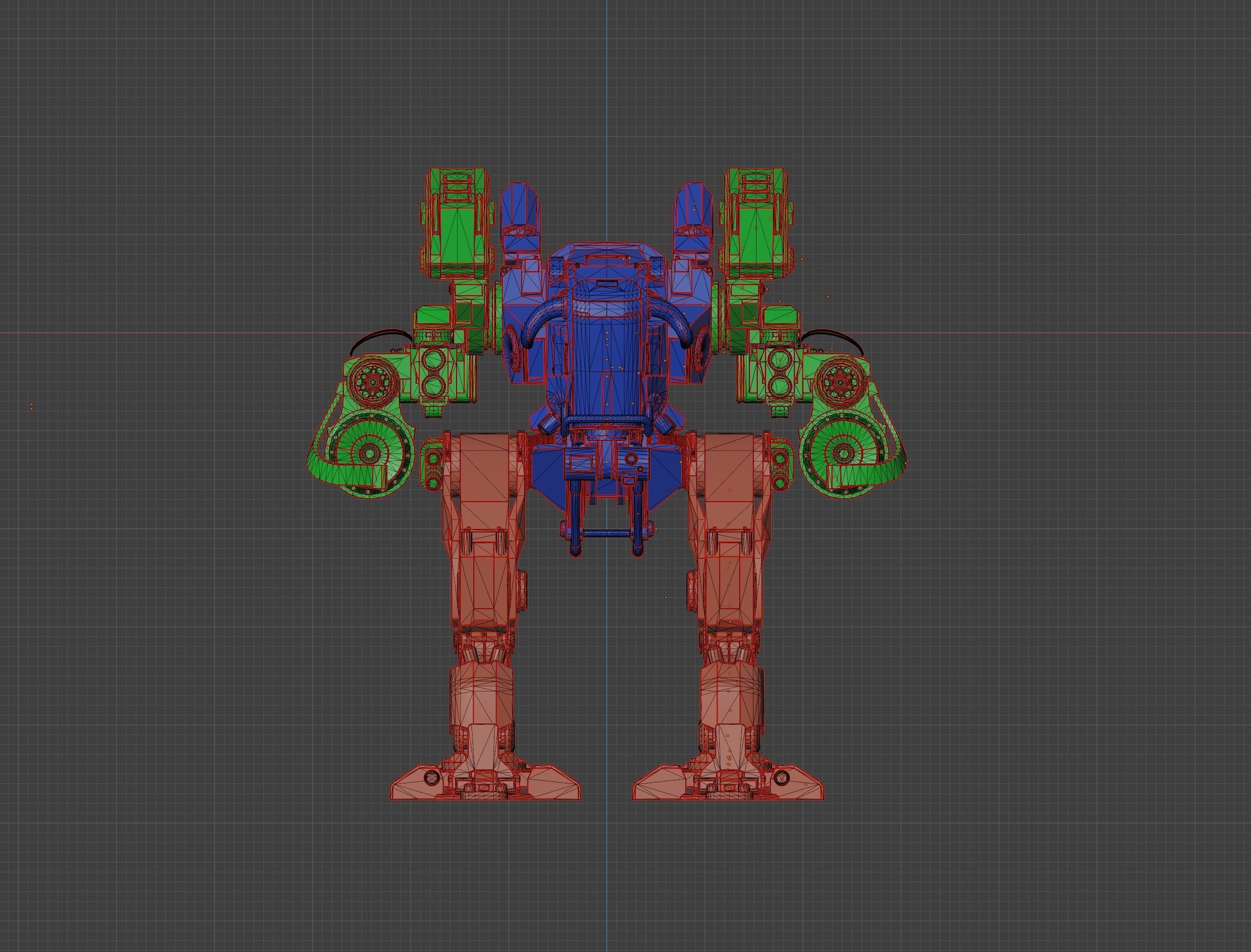 3D model Stylized combat robot PBR LowPoly game-ready VR / AR / low ...