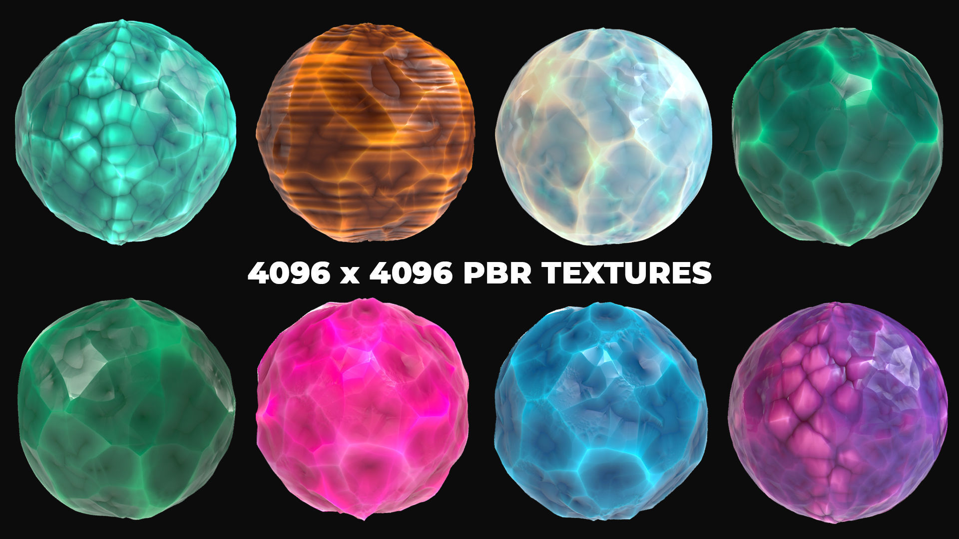 8 Stylized and Seamless Crystals PBR Materials - Set 1 Texture | CGTrader