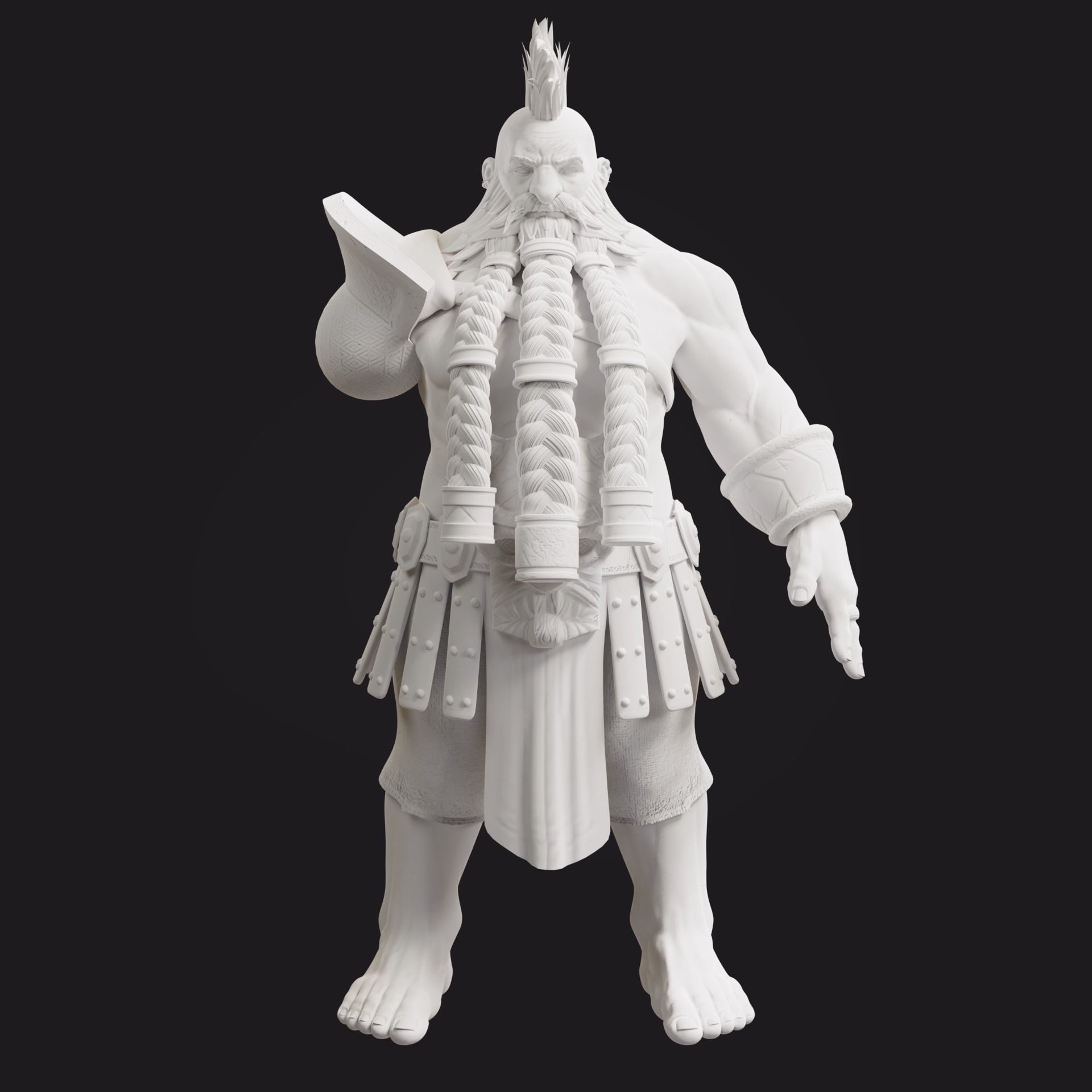 Dwarf One-Arm Warrior 3D model | CGTrader