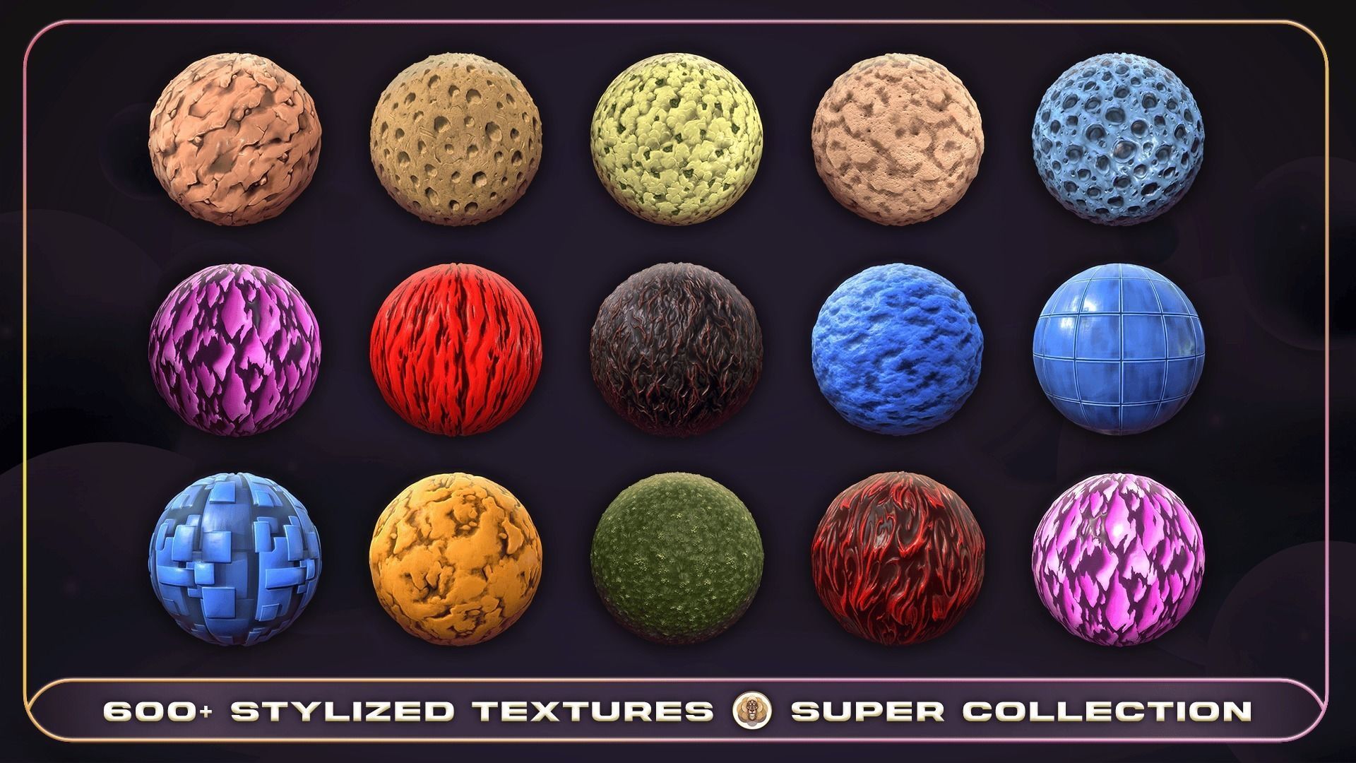 Texture 600 Super Stylized Texture Collection VR / AR / low-poly | CGTrader