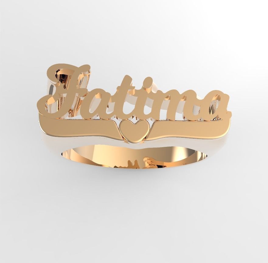 Fatima name ring 3D model 3D printable | CGTrader