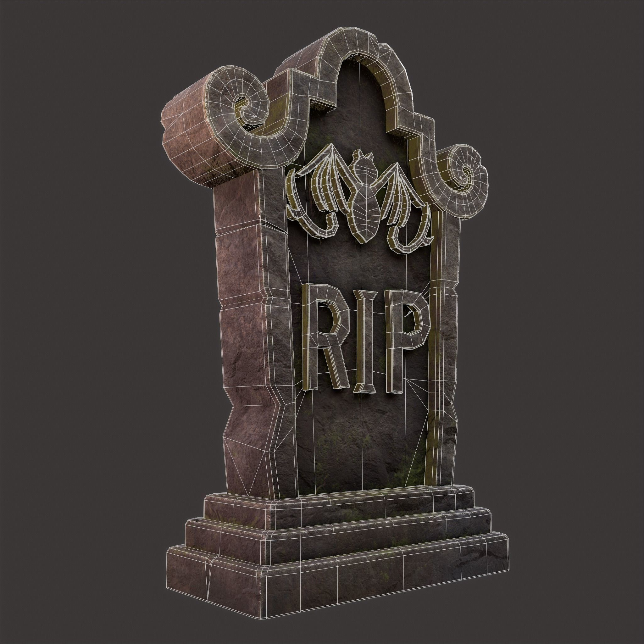3D model RIP Grave Stone VR / AR / low-poly | CGTrader