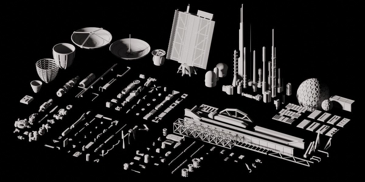 Greeble Pack 3D model | CGTrader