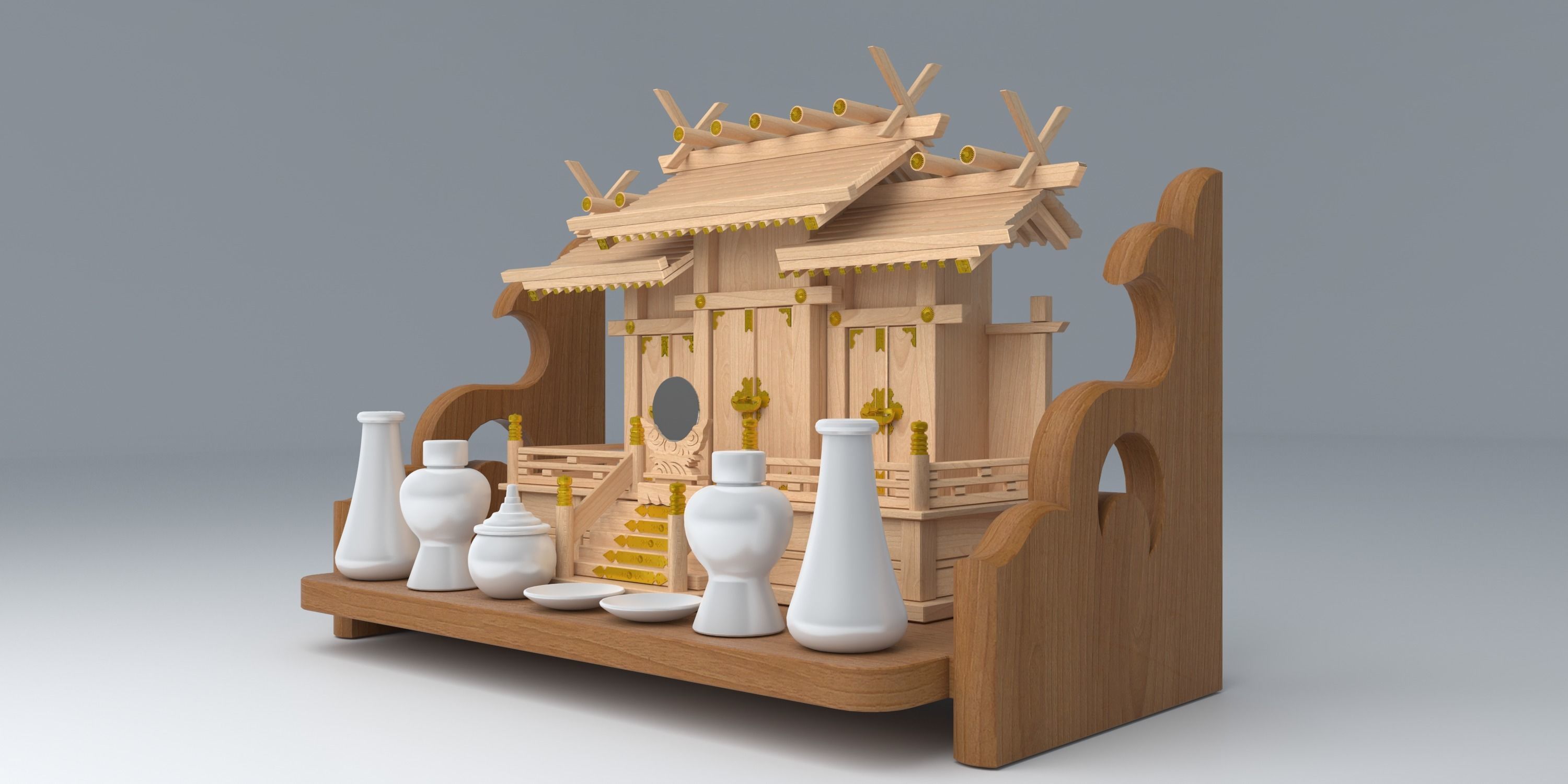 KAMIDANA SET chinese temple 3D model | CGTrader