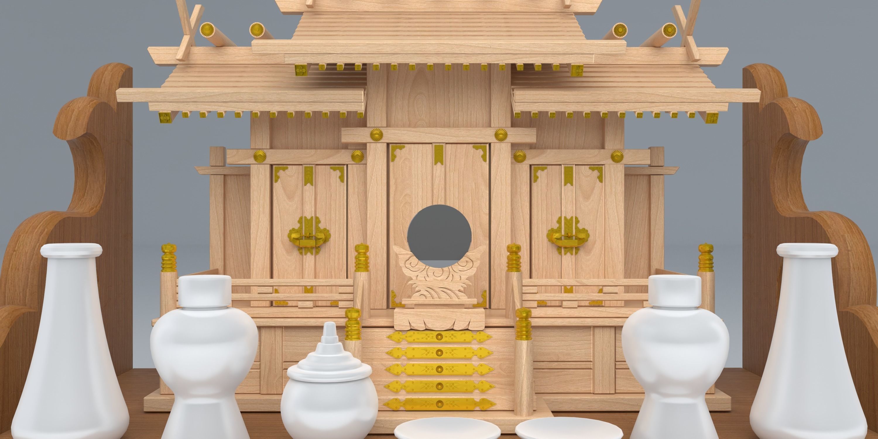 KAMIDANA SET chinese temple 3D model | CGTrader