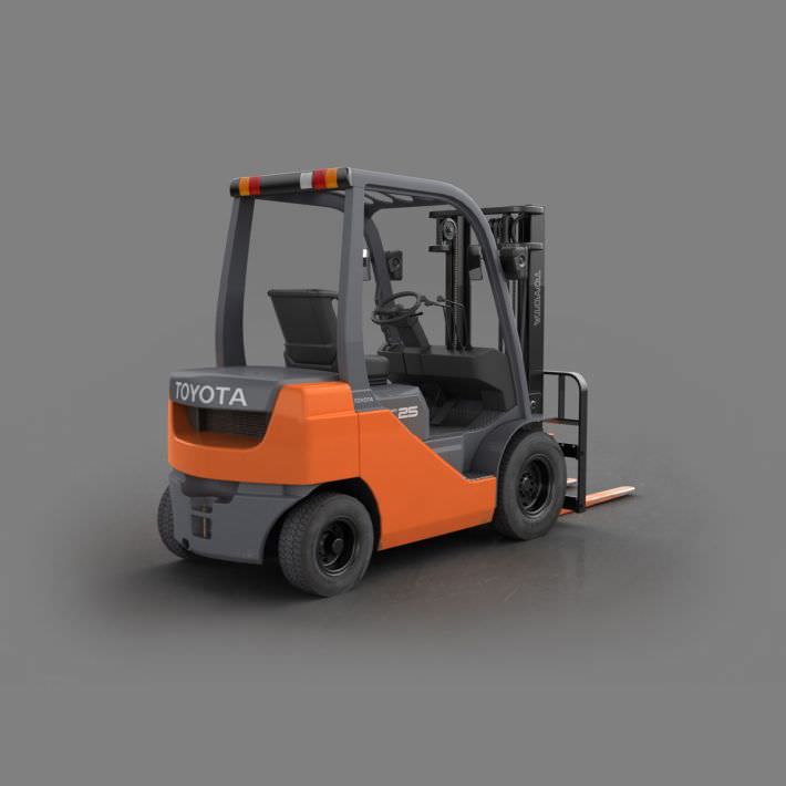 Orange Toyota Forklift 3D model | CGTrader