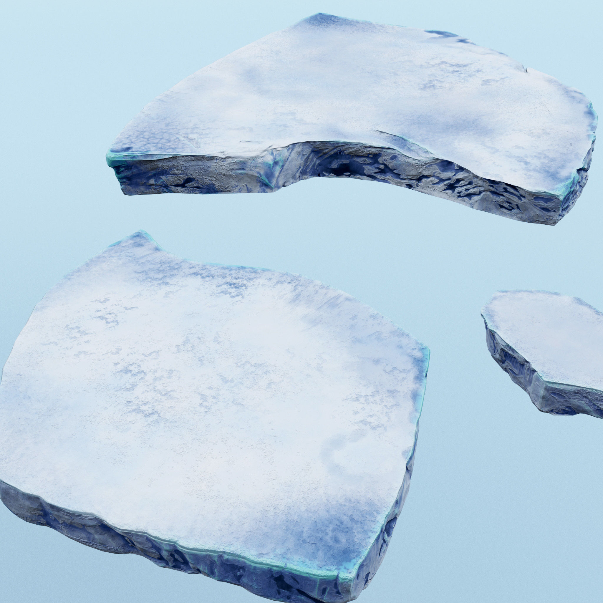 Iceberg ice floe cartoon 3D model | CGTrader