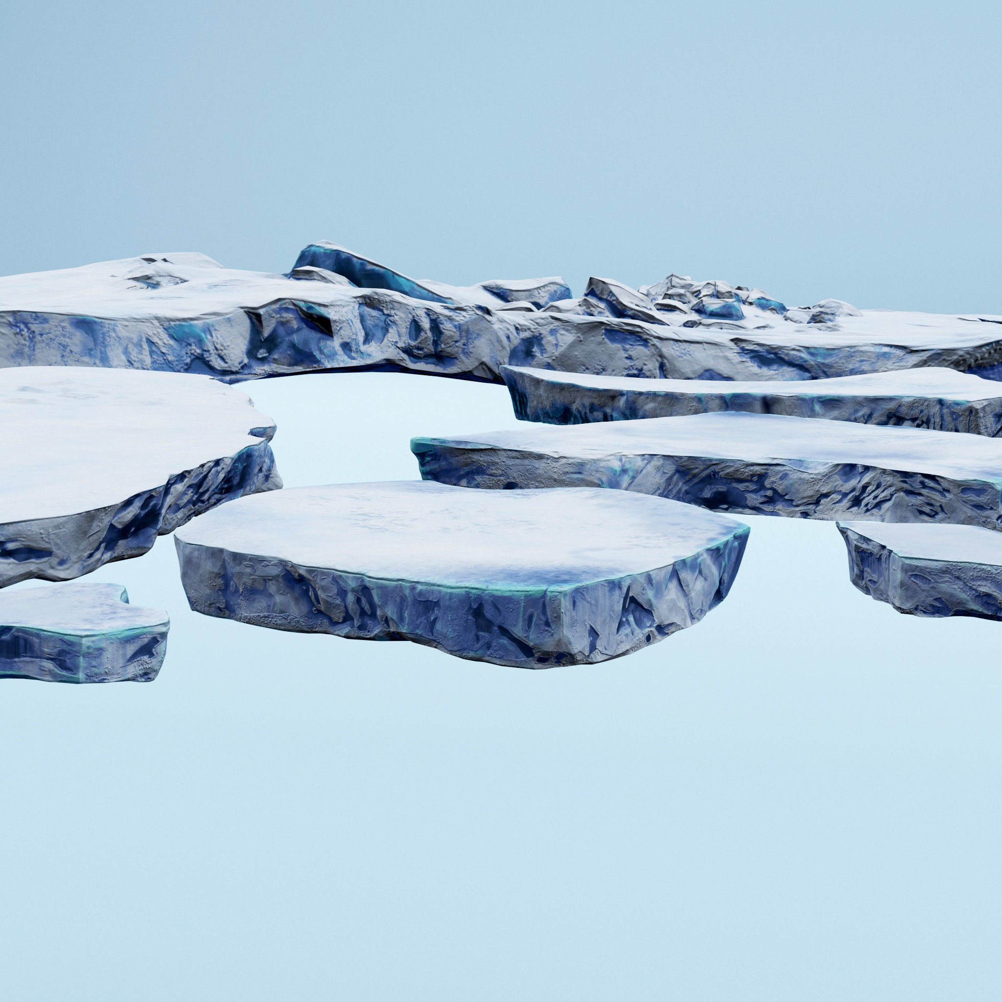 Iceberg ice floe cartoon 3D model | CGTrader