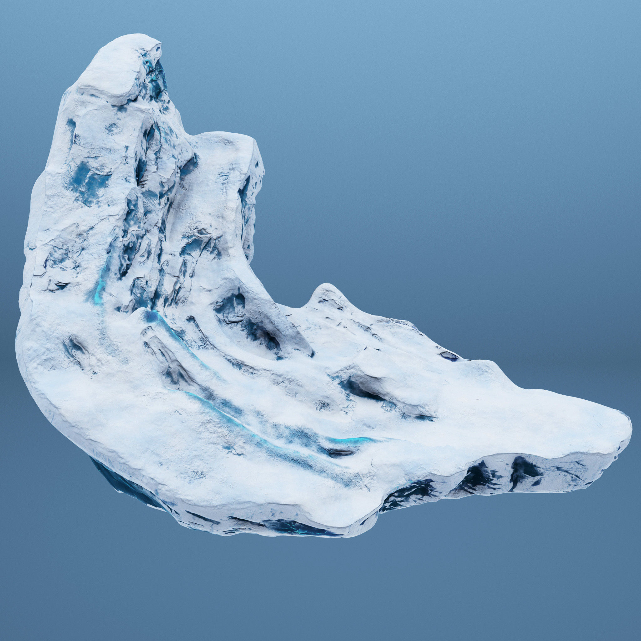 Iceberg ice mountain cartoon 2 3D model | CGTrader